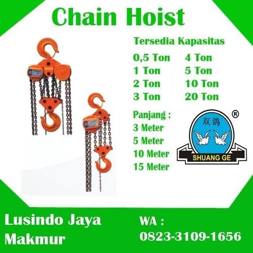 Jual CHAIN HOIST / BLOCK 2 Ton 5 Meter KATROL KEREKAN SHUANGGE HEAVY ...