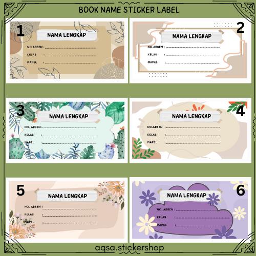 Jual stiker label buku pelajaran custom nama /sticker mapel - Kab ...