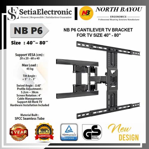 Jual Bracket TV Monitor LED LCD North Bayou NB P6 NBP6 45"-80" New ...