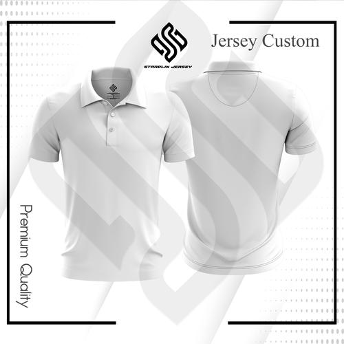 Jual Kaos Jersey Polo Putih Polos Logo Custom Dry Fit 053 - S - Kota ...