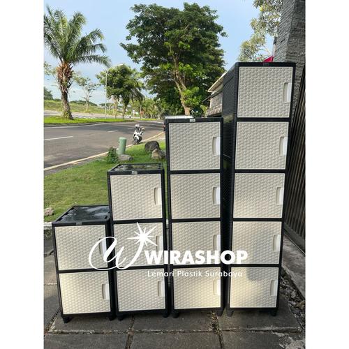 Promo Lemari Plastik Akako Swing Susun 2 Panda Hitam Putih - hitam ...