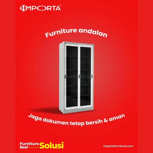 Jual IMPORTA SC-E18 BT/MS LEMARI ARSIP BESI PINTU KACA SLIDING - Kab ...