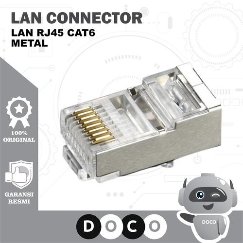 Jual Connector LAN RJ45 CAT6 Metal Konektor Kabel Kepala Jack Ethernet ...