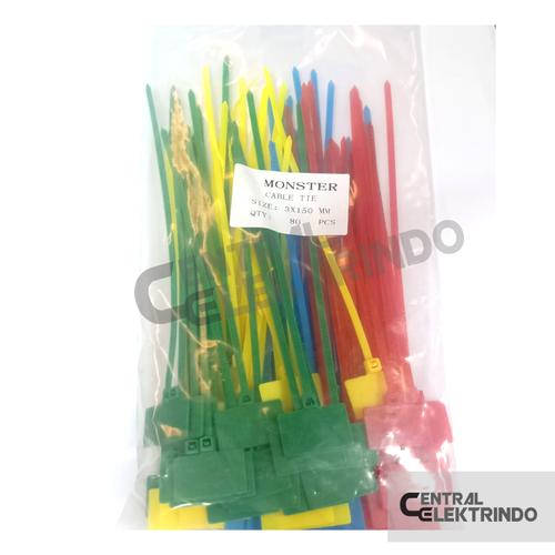 Jual LABEL Kabel Ties Cable Tie 3 x 15cm Maker Name Tag 3x150mm 80pcs ...