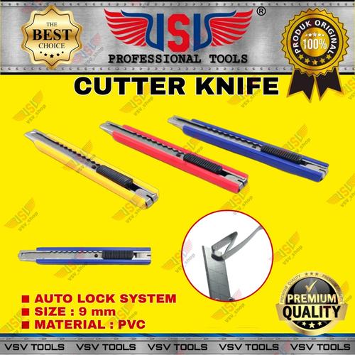 Jual VSV Pisau Cutter Kecil 9mm Cutter Knife Auto-Lock PVC HS-04 ...