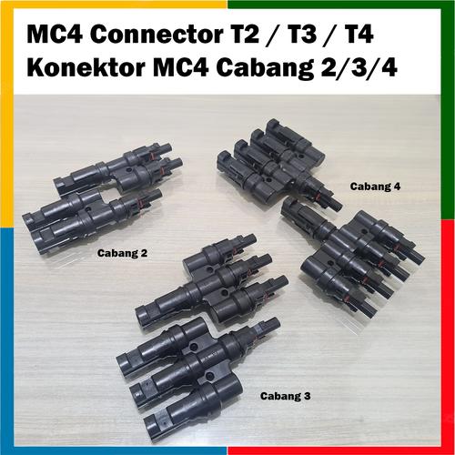 Jual MC4 connector cabang T 2 3 4 konektor solar panel surya - Jakarta ...