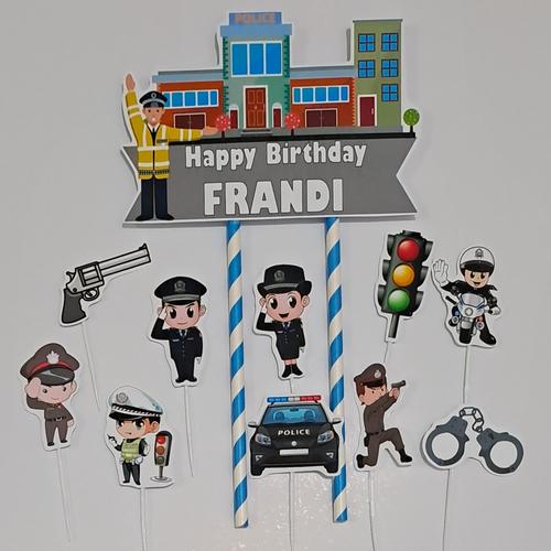 Jual TOPPER CAKE - HIASAN KUE GAMBAR POLISI BISA CUSTOM NAMA - Kota ...