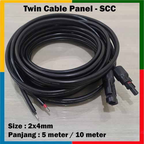 Jual Twin Kabel 2x4mm2 Solar Panel 5/10 Meter + MC4 Conn + Ferrule ...