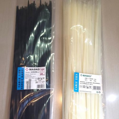 Jual MASKO Kabel Ties 45CM Tali Sabuk Kabel 450 x 4.8mm LEBAR Putih ...