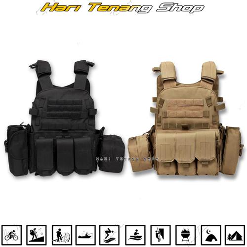 Jual rompi tactical/rompi pria/body vast/rompi mag/rompi import - Hitam ...