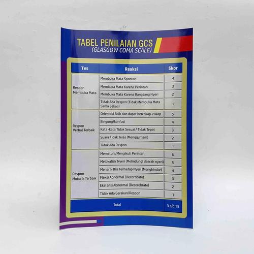 Jual Poster Tabel GCS, Poster Glasgow Coma Scale, Poster UGD - Kota ...