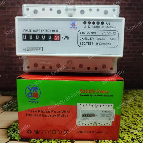 Jual kwh meter analog XTM1250SCT by CT /5A energy meter VORGE 3phase 3 phas - Jakarta Barat ...