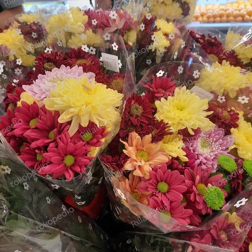 Jual Bunga Krisan Hidup Mix Warna, Bunga Krisan Buket Bucket Fresh ...