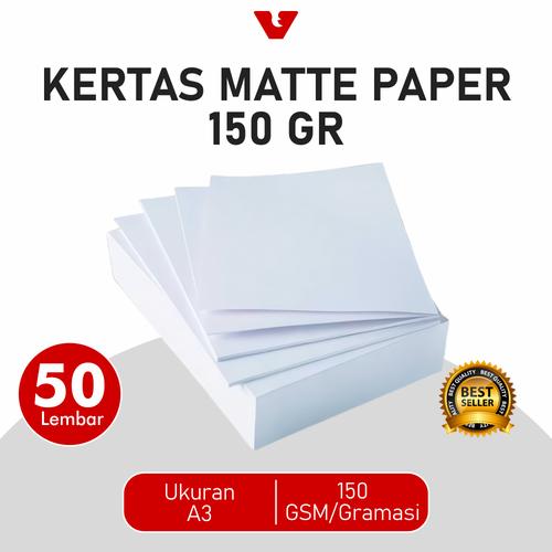 Jual Kertas Matte Paper 150 Gsm/Gram Ukuran A3 - 50 Lembar - Kota ...