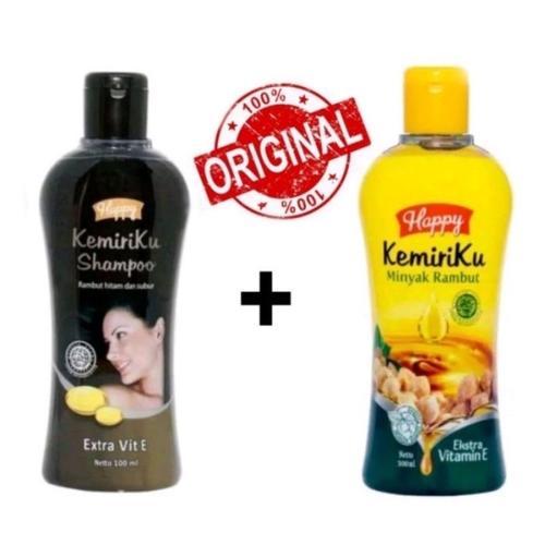Jual Happy Kemiriku Shampo Uban Penghitam Minyak Rambut Kemiri Penebal ...