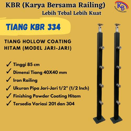 Jual Tiang Railing KBR 334/Tiang Hollow Coating Hitam model jari-jari ...