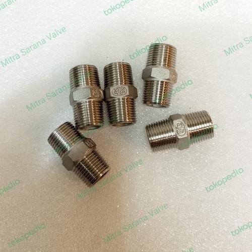 Jual DOUBLE NEPEL / NIPPLE STAINLESS 304 2 INCH DOBEL NEPEL 2 INCH ...