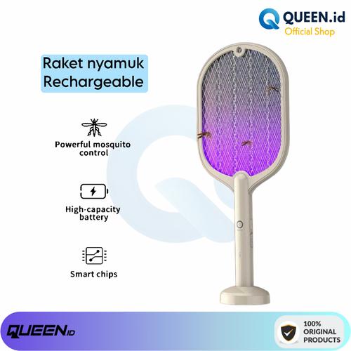 Jual QUEEN Mosquito Racket Rechargeable Raket nyamuk Ultraviolet Light ...