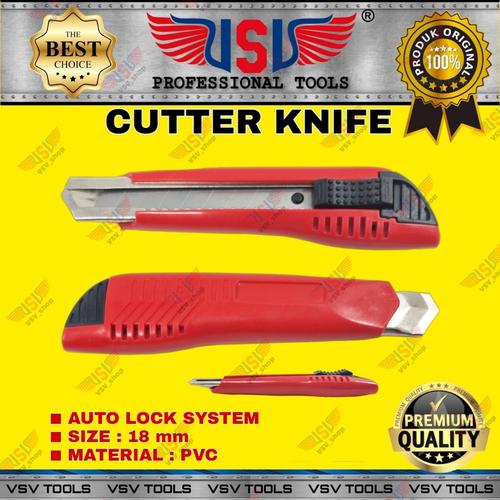 Jual VSV Pisau Cutter Besar Otomatis 18mm Cutter Knife Auto Lock HS-01 ...