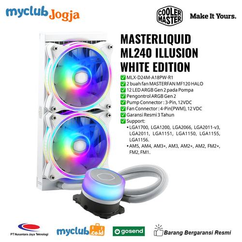 Jual Cooler Master MasterLiquid ML240 illusion WHITE CPU Liquid Cooler ...