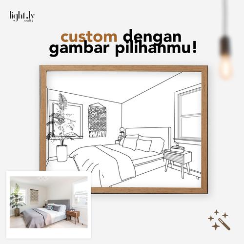 Jual [Custom] lukisan Lampu cahaya light art box LED - hitam - Jakarta ...