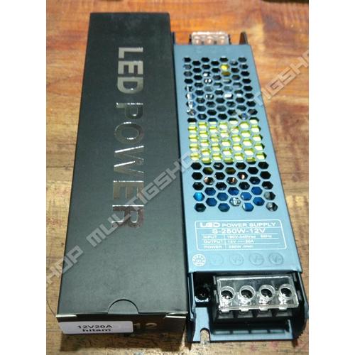 Jual LED Power Supply Switching 12V 20A Body Slim - Hitam - Kota ...