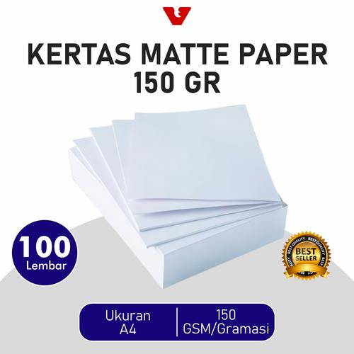 Jual Kertas Matte Paper 150 Gsm/Gram Ukuran A4 - 100 Lembar - Kota ...