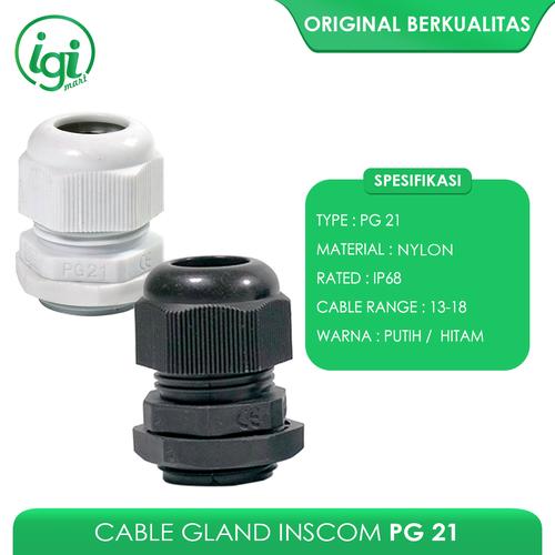 Jual KABEL GLAND PG 21 / CABLE GLAND PG 21 / GLAND KABEL INSCOM - Hitam ...