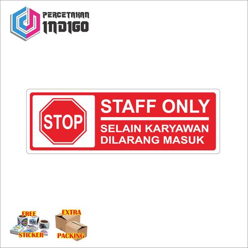 Jual plat almunium rambu rambu staf only type b - 20x30 - Kab. Bekasi ...