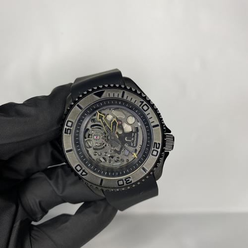 Jual Jam Tangan Seiko Mod SKX Black Stealth Skeleton NH72 Automatic ...