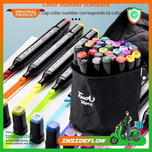 Jual Spidol Warna Dual Side Fine Art Brush Marker Pen Art Drawing Set ...