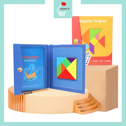 Jual Magnetic Tangram Book | Seven 7 Piece Puzzle Magnet Kayu 3D ...