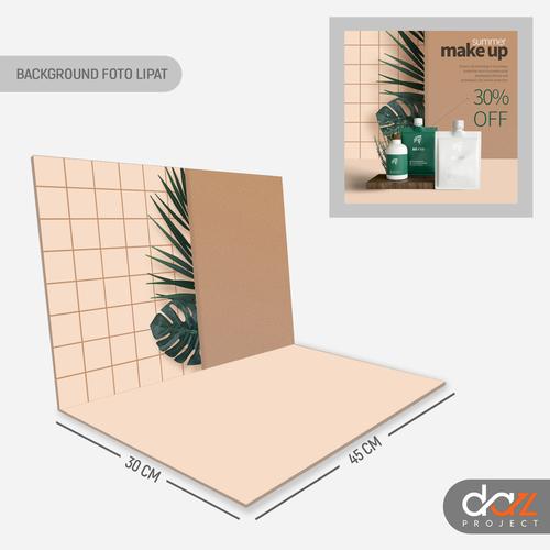 Jual Alas Foto Lipat 30x45 Background Backdrop Foto Produk Monstera ...