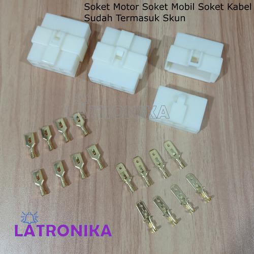 Jual Soket Motor Mobil 8 Pin Besar + Skun Socket 8Pin Konektor Kabel 8P ...