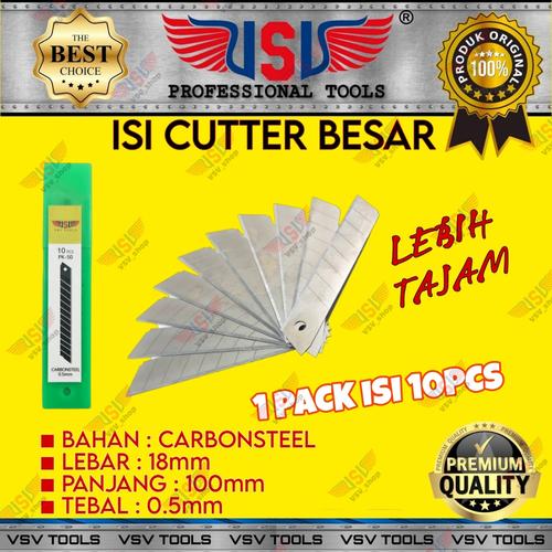 Jual Isi Cutter Besar 18mm Refill Cutter Tebal 0.5mm isi 10pcs ...