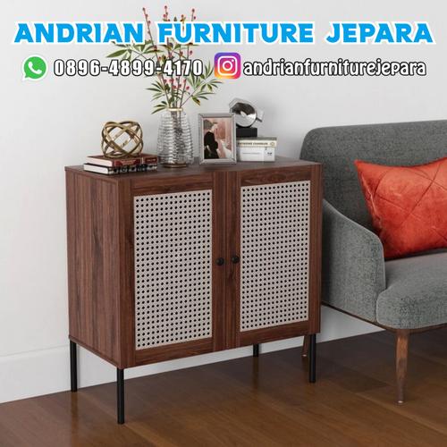 Jual LEMARI CABINET KAYU JATI MINIMALIS - BUFFET KAYU JATI MIX ROTAN ...
