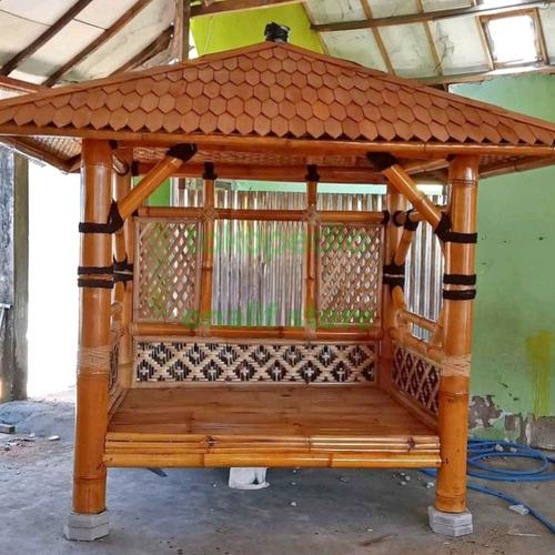 Jual gazebo bambu atap sirap kayu - Kab. Malang - onalif store | Tokopedia