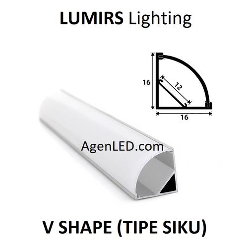 Jual LUMIRS Kap Housing Aluminium Lampu LED Strip Dudukan Rel Bar Cover ...