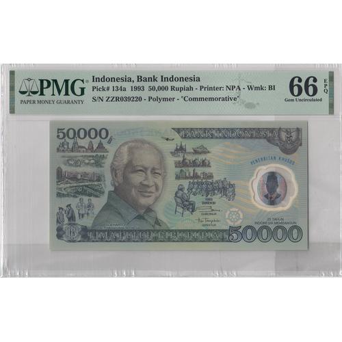 Jual Uang Kuno 1993 Soeharto Polymer 50000 Rupiah PMG 66 EPQ - Jakarta ...