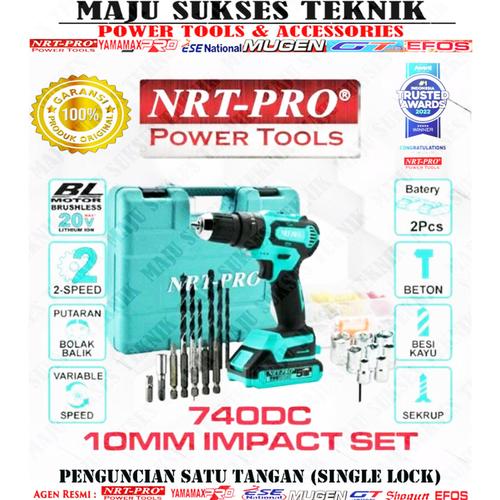 Jual NRT PRO 740 DC Cordless Impact Drill 10MM Brushless Motor Single ...
