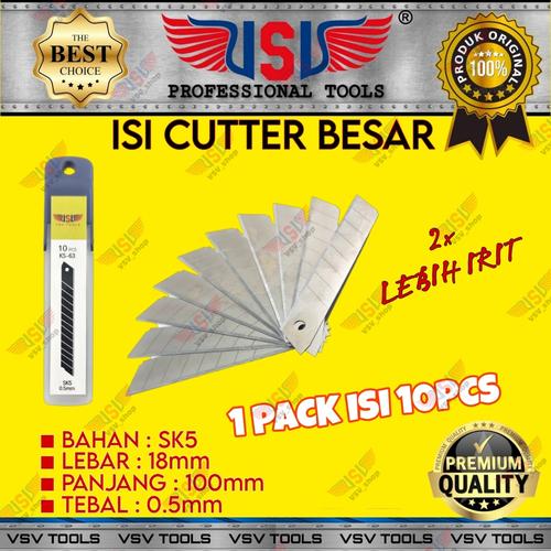 Jual Isi Cutter Besar 18mm Refill Cutter Tebal 0.5mm isi 10pcs Bahan ...