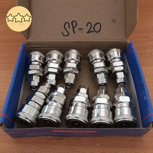 Jual QUICK COUPLER SP20 8MM sambungan selang kompresor recoil kopler SP ...