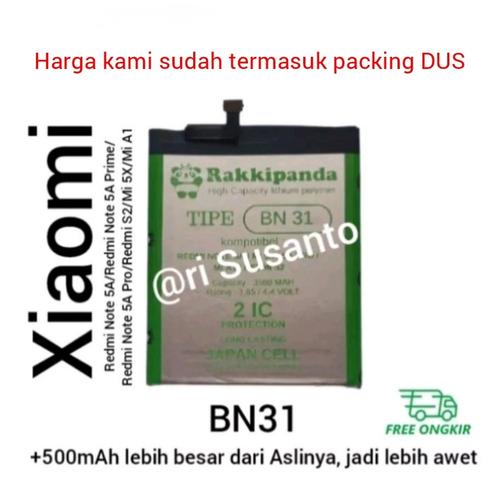 Jual Baterai Rakkipanda BN31 for Xiaomi Mi A1 Double Power Protection ...