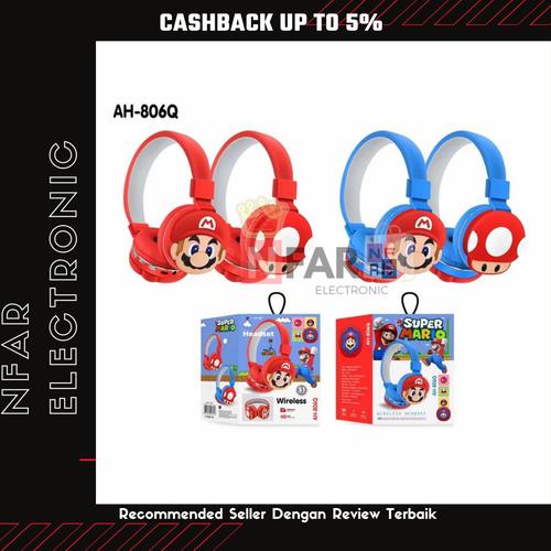 Jual Headphone Bluetooth Anak Mario Headset Anak Laki-Laki Karakter ...