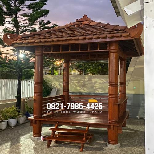 Jual gazebo saung kayu kelapa ukuran 2 x 2 meter minimalis - Kab ...