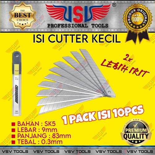 Jual Isi Cutter Kecil 9mm Refill Cutter Tebal 0.3mm isi 10pcs Bahan SK5 ...