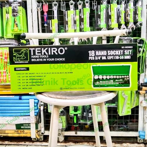 Jual Tekiro Socket Set 3/4 Inch 18 Pcs 19-50 mm 12 PT Tekiro Kunci Sock ...