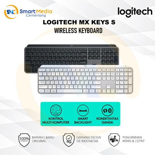 Promo Logitech MX Keys S Keyboard Wireless Bluetooth Smart Backlight ...