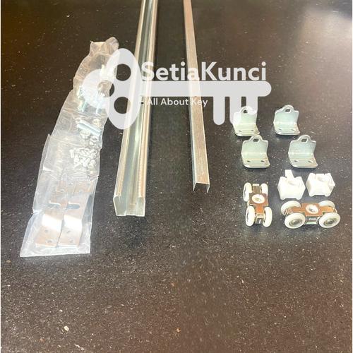 Jual Rel pintu dorong sliding geser gantung J2 D2 160 cm Galvanis Roda Set - Jakarta Utara ...
