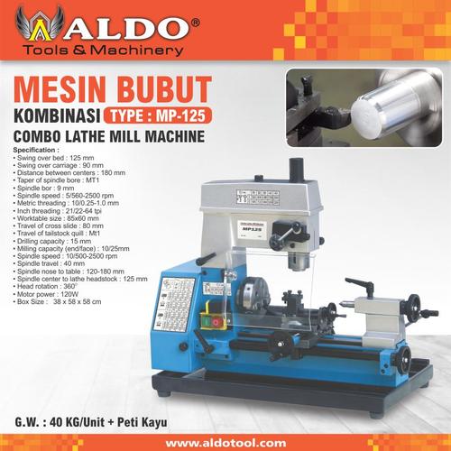 Jual MESIN BUBUT KOMBINASI MP-125 / COMBO LATHE MILL MACHINE ALDO ...